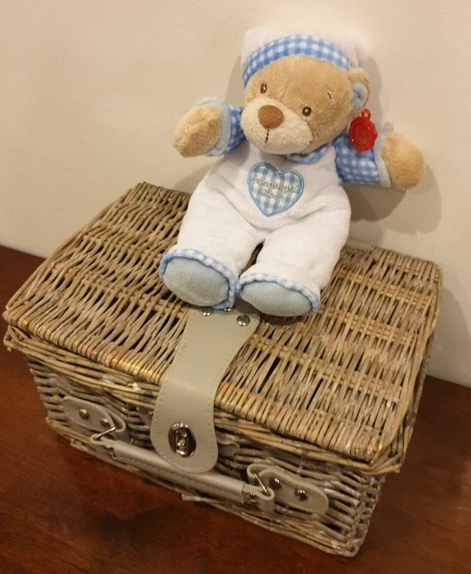 KEEL TOYS BABY Keel 'Goodnight Bear' Teddy Blue & White Pyjamas & Night ...