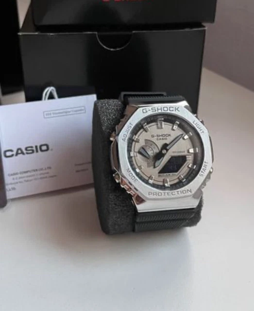 CASIO G-SHOCK GM2100-1A Men’s “CASIOAK” Silver And Black Strap Watch ...