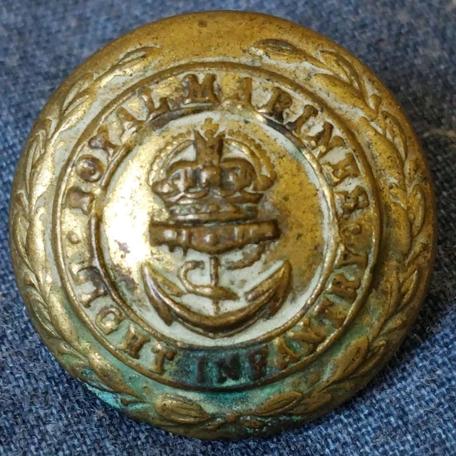 ANTIQUE ROYAL MARINES LIGHT INFANTRY Military Uniform Button, 19th ...