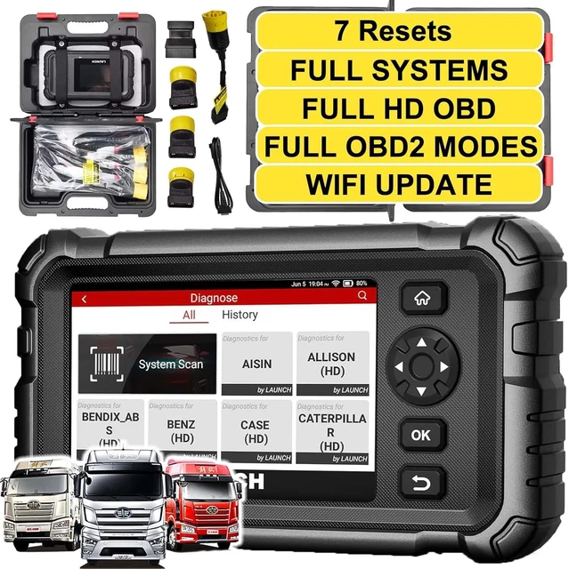 LAUNCH CRP129 HD Heavy Duty Truck Scanner OE-Level Full System ...