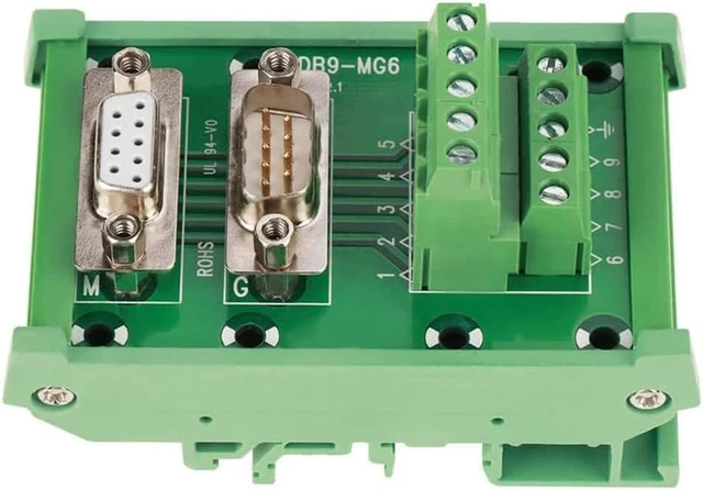 DB9 MALE FEMALE D-SUB Din Rail Mount Interface Module, RS232 D-Sub 9 Pins Port £27.99 - PicClick UK