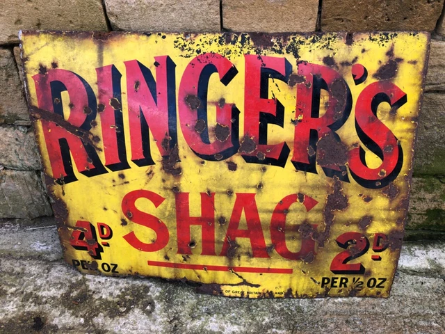 RARE WELSH RINGERS Shag tobacco enamel advertising sign £715.58 ...