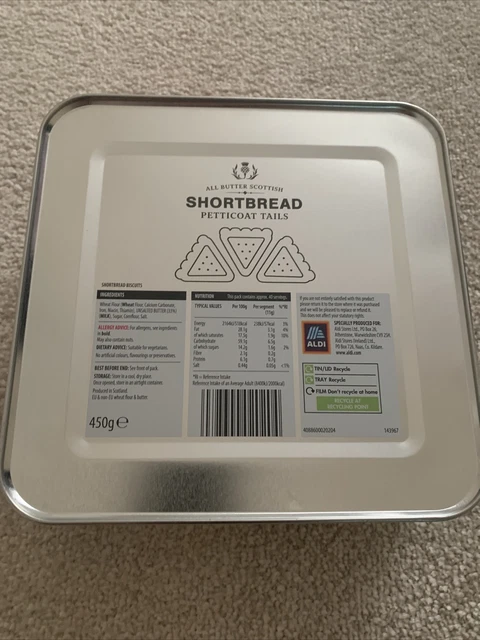 ALDI TIN, ROBIN in Snow & Red Berrys Bird Scottish Shortbread Empty ...