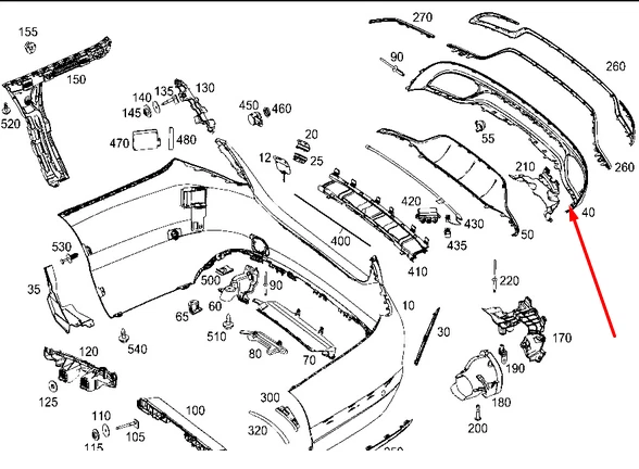 MERCEDES-BENZ C-CLASS W205 Rear AMG Bumper Air Deflector A2058856238 ...