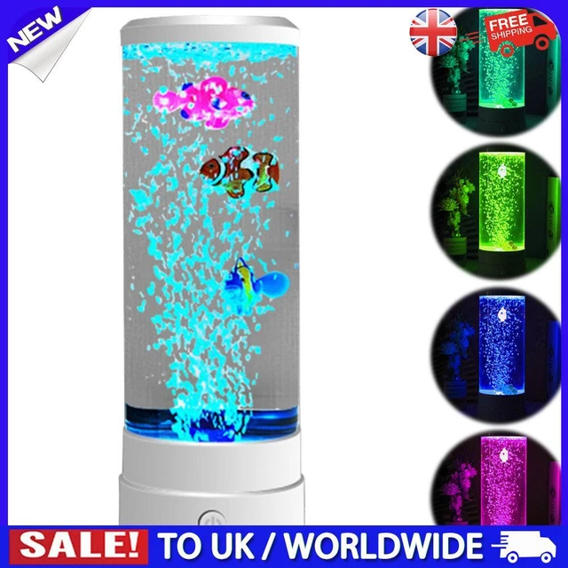 ~ BUBBLE FISH Lamp Battery/USB Powered Fish Tank Light LED Bubble Fish ...