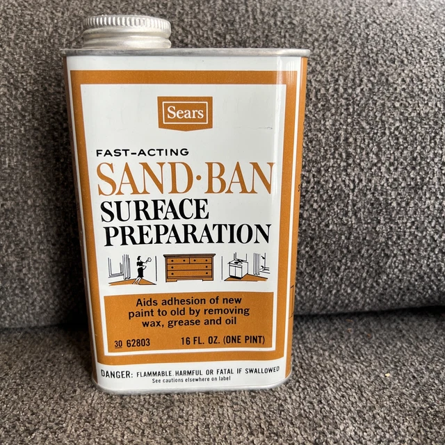 VINTAGE SEARS SAND Ban Surface Preparation 62803 One Pint 90% Full $16. ...