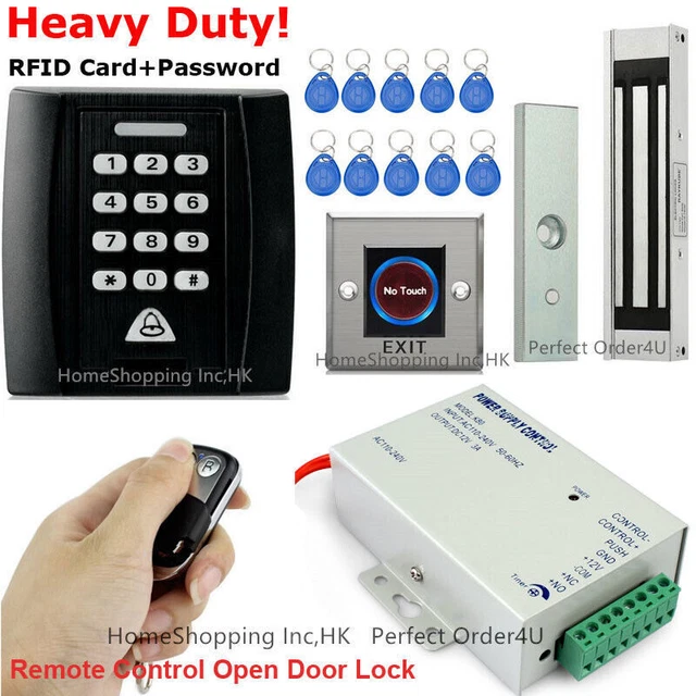 125KHZ RFID CARD+PASSWORD Access Control System+Magnetic Lock+ Remote ...