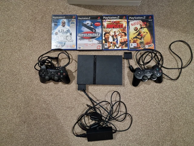 SONY PLAYSTATION PS2 Slim Black Console Bundle 4 Games Tested £68.99 ...