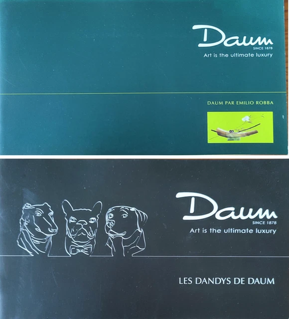 2 CATALOGUES DAUM.CRISTAL Daum.Sculpture Daum.Daum design.Daum book.Daum crystal EUR 38,00 ...
