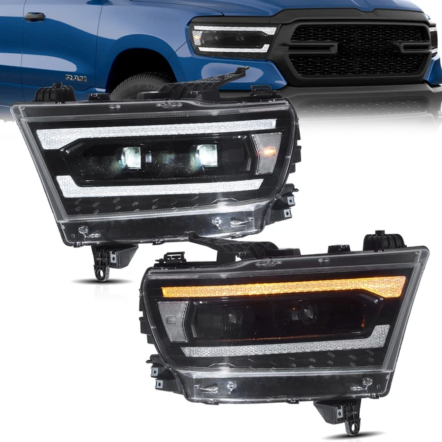 VLAND LED PROJECTOR Headlights For 2019-2024 Dodge Ram 1500 Startup ...