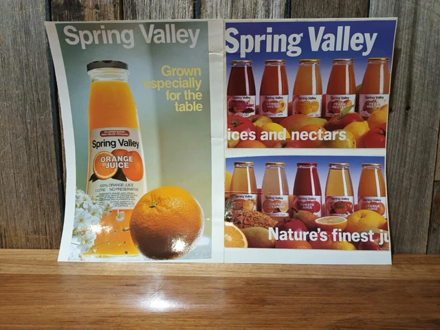 VINTAGE SPRING VALLEY Juice Stickers x 3 Original Genuine Milk Bar ...