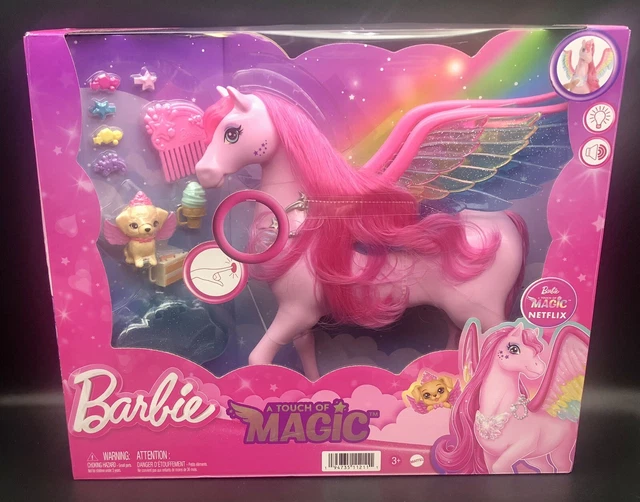 BARBIE MAGIC ROSA Pegasus Cavallo alato luci e suoni giocattolo Un ...