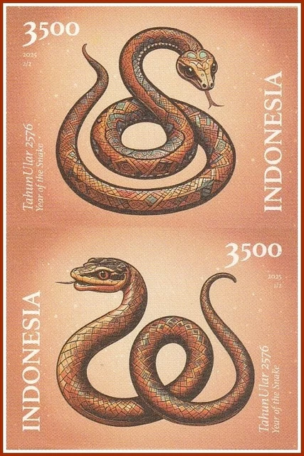 INDONESIA INDONESIË 2025 Imperf Year Of Snake Single Set Stamp #2 - Mnh ...