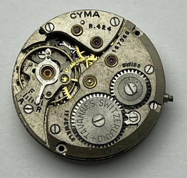 MOVIMENTO CYMA R.424 Da Corda Original Completo per Pezzi Ricambio EUR ...