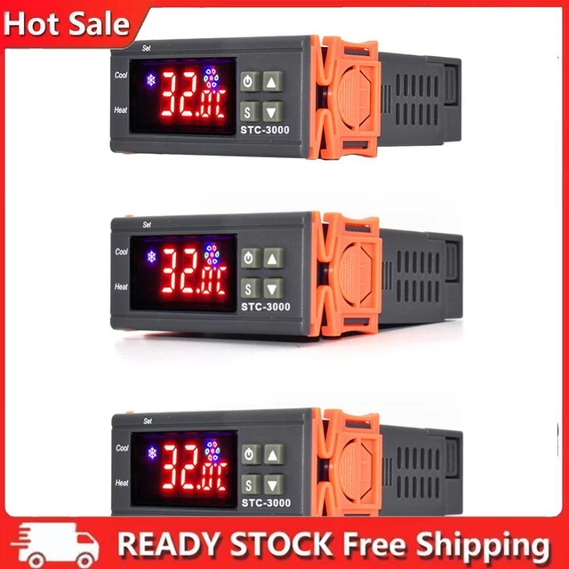 STC-3000 THERMOSTAT CONTROLLER with NTC Sensor 12V 24V 220V for ...
