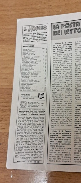 IL MONELLO RIVISTA 18 1981-Renato Zero+Romina Power+Al Bano+Poster Ray ...