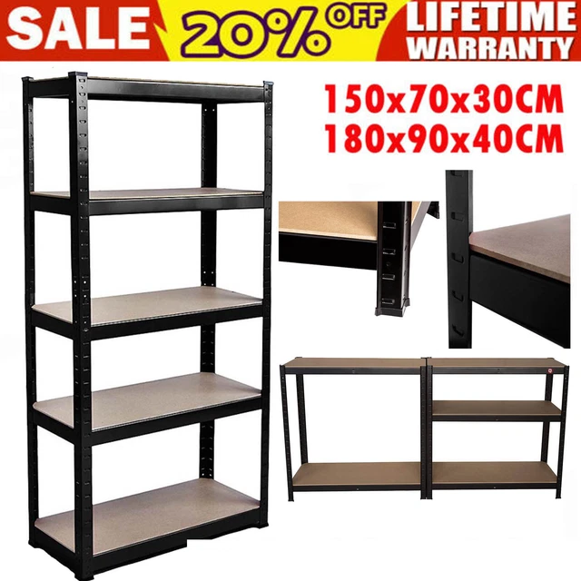 HEAVY DUTY GARAGE Racking/Shelving Units 5 Tier Metal Storage Racks ...