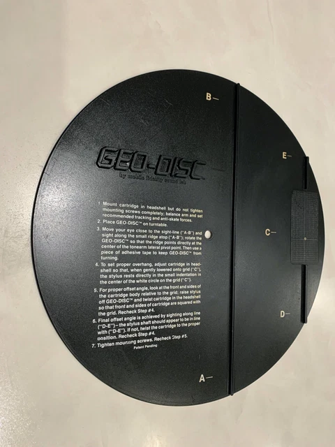 GEO-DISC ALIGNMENT TEMPLATE for tonearm and cartridge, by Mobile ...