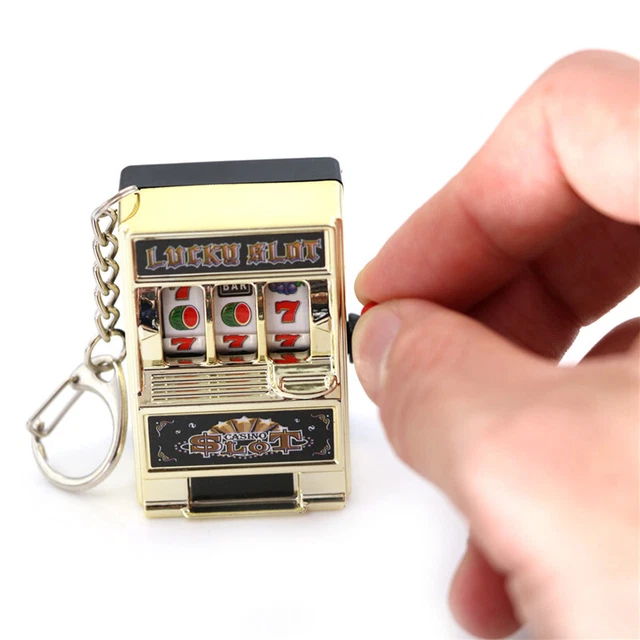 MINI SLOT MACHINE Game Flashing Key Chains Lucky Charm Key Chain _cd ...