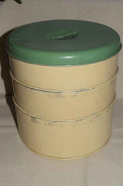 VINTAGE BAKING STORAGE , cake tins, 1940's, stackable, made by TALA £15 ...
