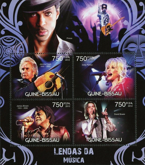 PRINCE STAMP DOLLY Parton David Bowie James Brown Johnny Cash S/S MNH ...