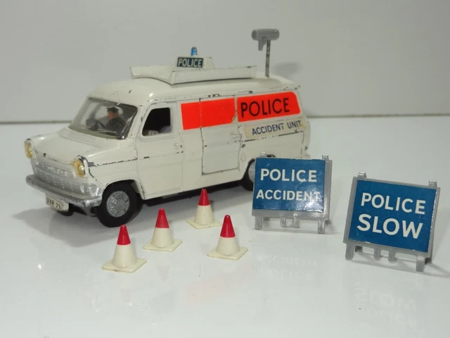 DINKY FORD TRANSIT Mk1 POLICE VAN WITH SIGNS AND CONES £40.00 - PicClick UK