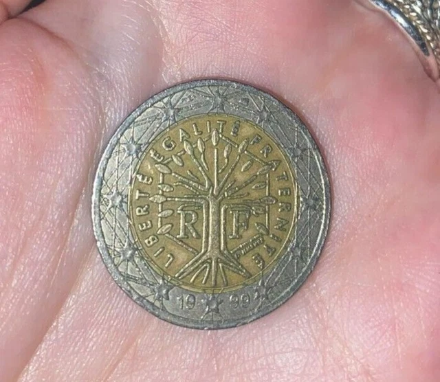 MONETA RARA 2 Euro Albero della vita 1999 Francia, Errore Di Conio ...
