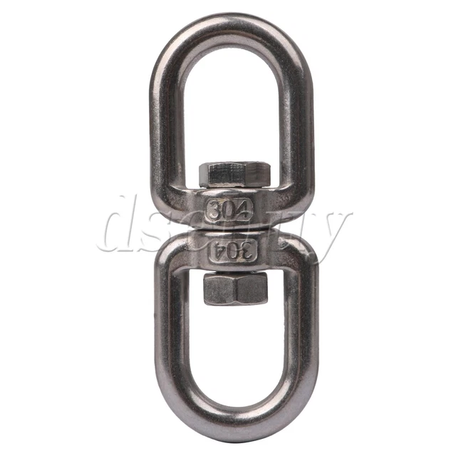 DOUBLE ENDED SWIVEL Eye Rigging M10 Connector Hook 304 Stainless Steel ...