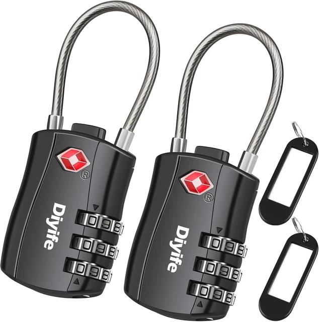 TSA LUGGAGE LOCKS,3-DIGIT Security Padlock, [Newest Version][2 2 Pack ...