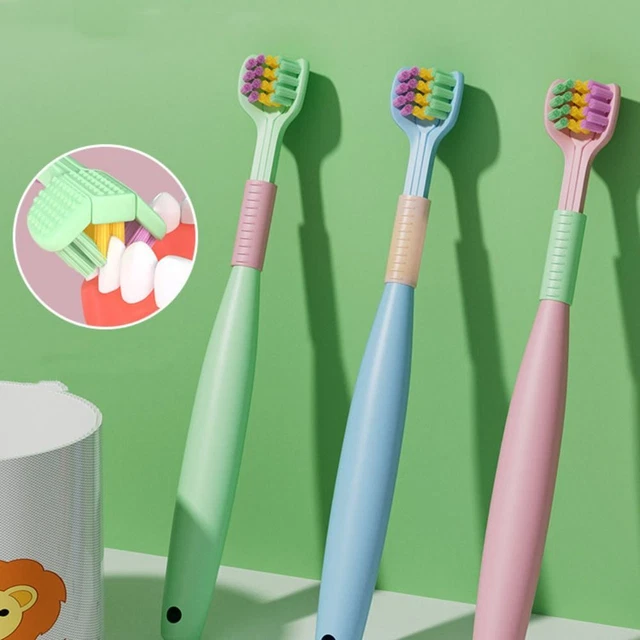 V-SHAPED THREE-SIDED SOFT Hair Tooth Toothbrush Ultra Fine Bristle ...