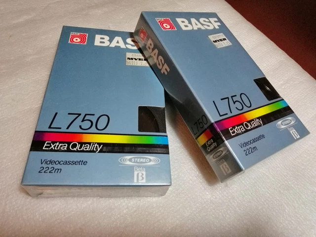 2 NEW BASF L750 Shrink Sealed Beta Video Tapes to suit Betamax ...