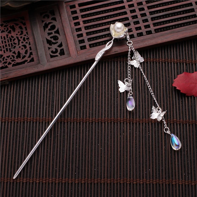 ALTE HAAR-ACCESSOIRES QUASTE Schmetterling Haarnadel Chinesische Hanfu ...