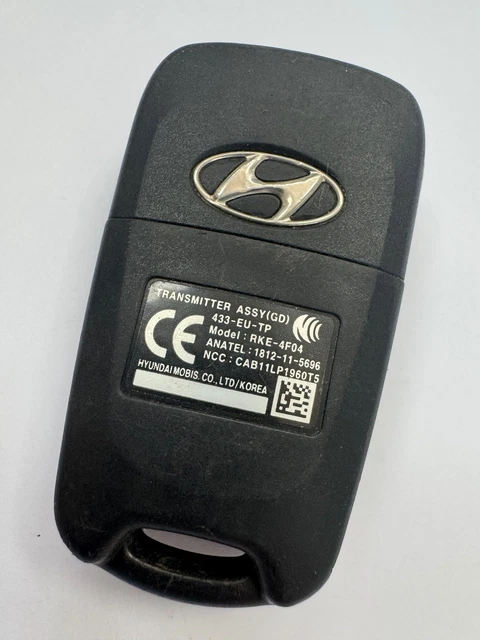 GENUINE HYUNDAI 3 Button Remote Flip Key Fob. Tested & Working Rke-4F04 ...