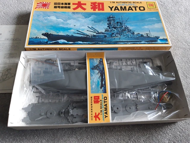 YAMATO: VINTAGE WW2 Japanese Battleship kit 1:750 scale. OTAKI kit. Pre ...