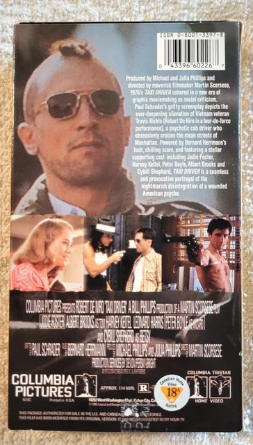TAXI DRIVER VHS 1995 (1976) Martin Scorsese Robert De Niro Jodie Foster ...