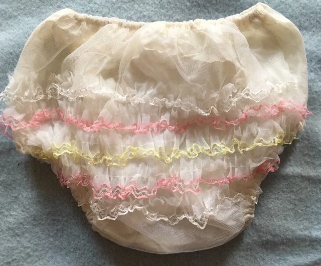 HELENA VINTAGE FRILLY Plastic Lined Baby Girls Pants - White Pink ...