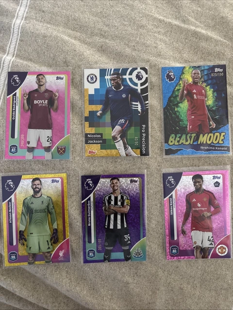 TOPPS 2026 PREMIER League Numbered Parallel Card Bundle 6 Count £104.68 ...