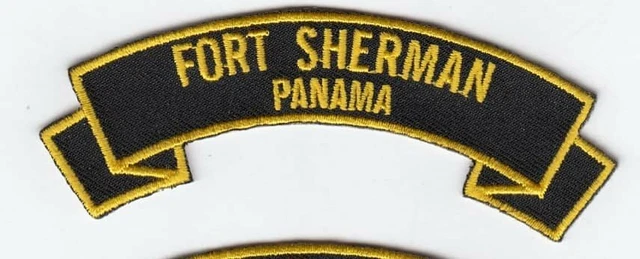 FORT SHERMAN, PANAMA 4" embroidered scroll tab patch £4.72 - PicClick UK