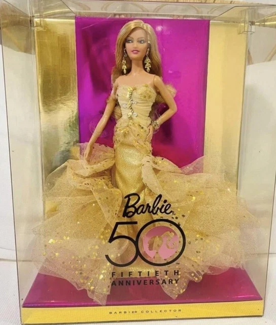 MATTEL BARBIE COLLECTOR 50th Anniversary Barbie Doll 2008 # N4981 GOLD ...
