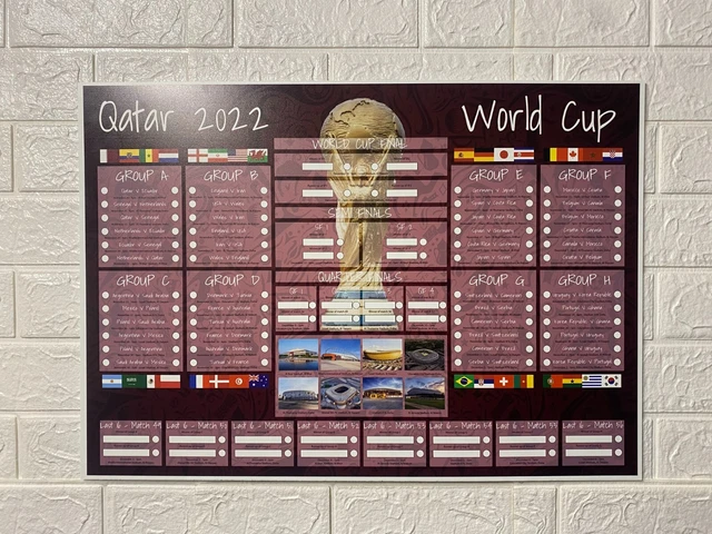 WORLD CUP WALL Chart - Qatar 2022 Wall Chart - A1 - A3 £19.99 - PicClick UK