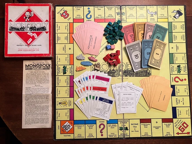 VINTAGE WW2 ERA Waddington MONOPOLY BOARD GAME. Trade Mark 711981 ...