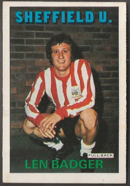 A&BC-FOOTBALL 1972 ORANGE/RED Back-#044- Sheffield United - Len Badger ...