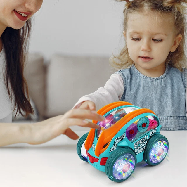 LIGHT UP TOY Car Four Wheel Vehicle Bump and Go Toy Car for Kids ...