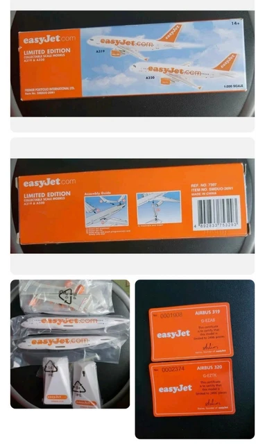 EASYJET LIMITED Edition Scale Models "A319 & A320" £42.27 - PicClick UK