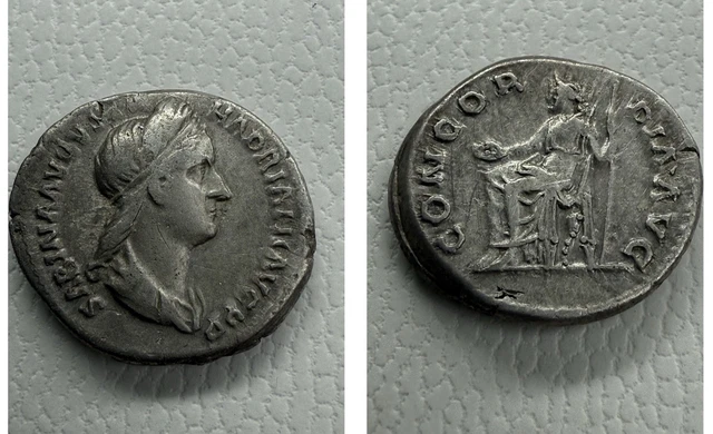 ROMAN SILVER COIN OF SABINA (WIFE OF HADRIAN) DENARIUS 100 A.D Rv ...