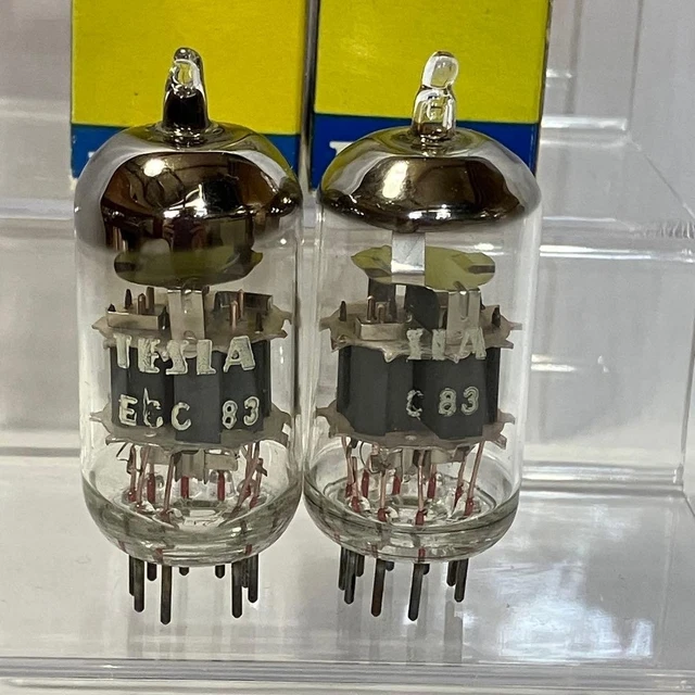 TESLA ECC83 NOS 12AX7 Compatible Vacuum Tube Set Vintage Used 2 Pieces ...