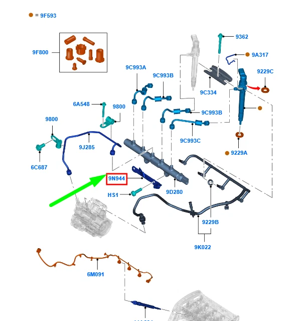 FORD TRANSIT MK4 Fuel Injector Tube Support Bracket 1857116 NEW GENUINE ...