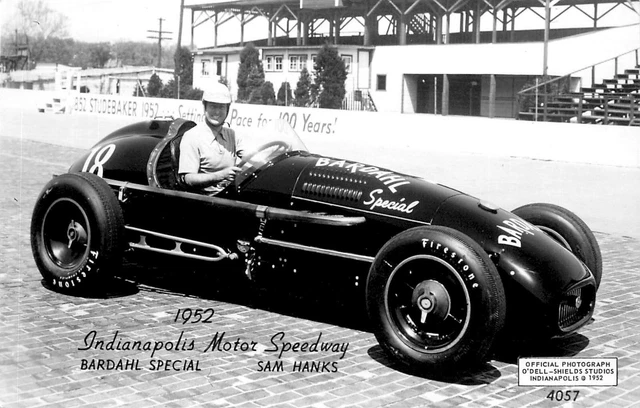 SAM HANKS, 1952, Indianapolis Motor Speedway, Rppc, Cartolina Vintage ...