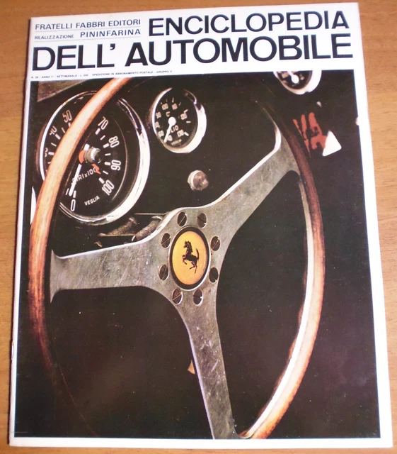 SERGIO PININFARINA ENCICLOPEDIA DELL'AUTOMOBILE 1967 n° 28 VOLANTE AUTO ...