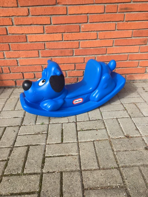 LITTLE TIKES BLUE Dog Rocking Horse Toy Ride On Rocker RARE & VINTAGE ...